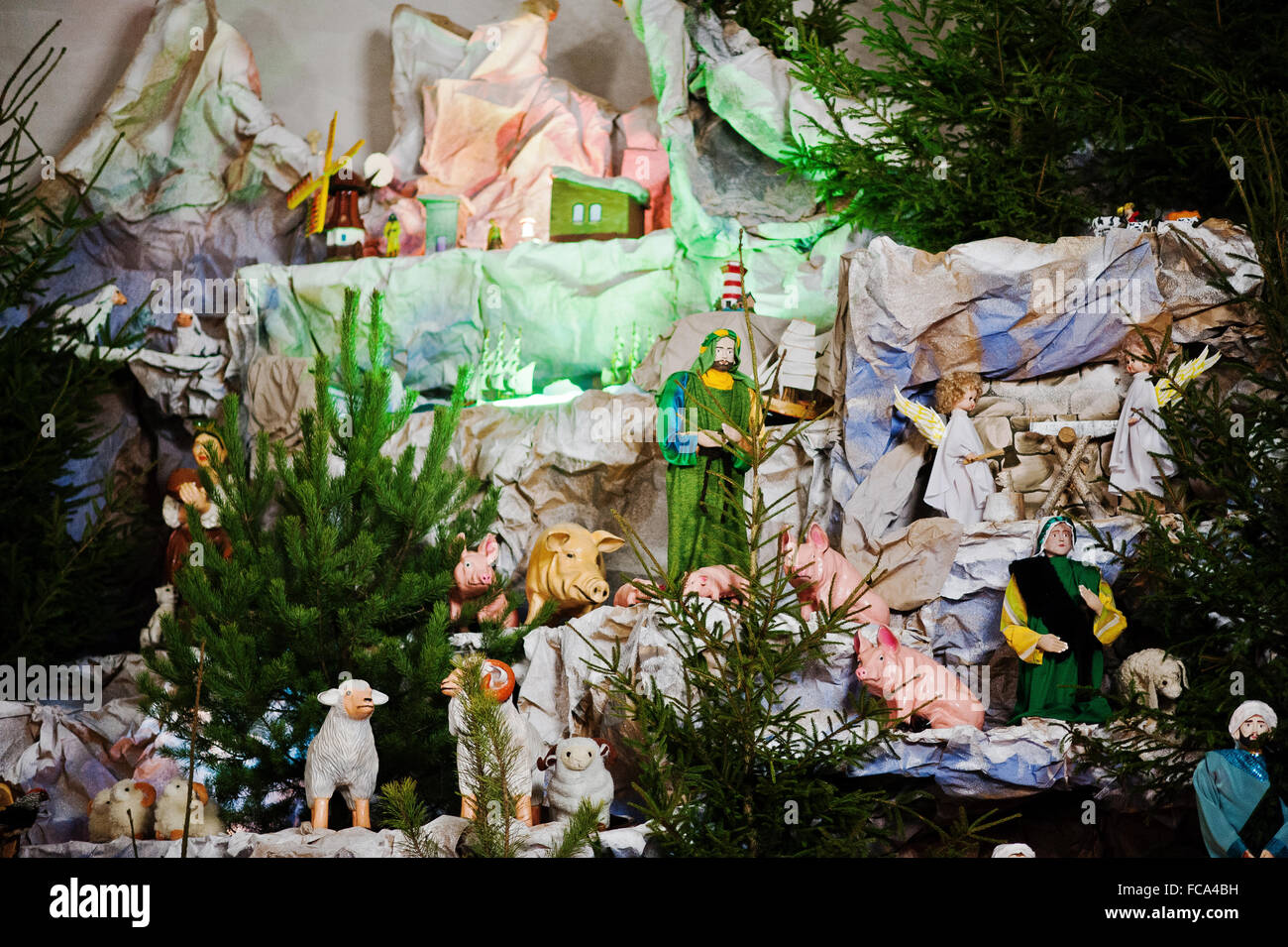 Very large christmas nativity crib Stock Photo - Alamy