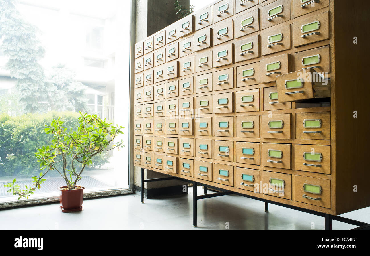 Old archive with drawers Stock Photo - Alamy