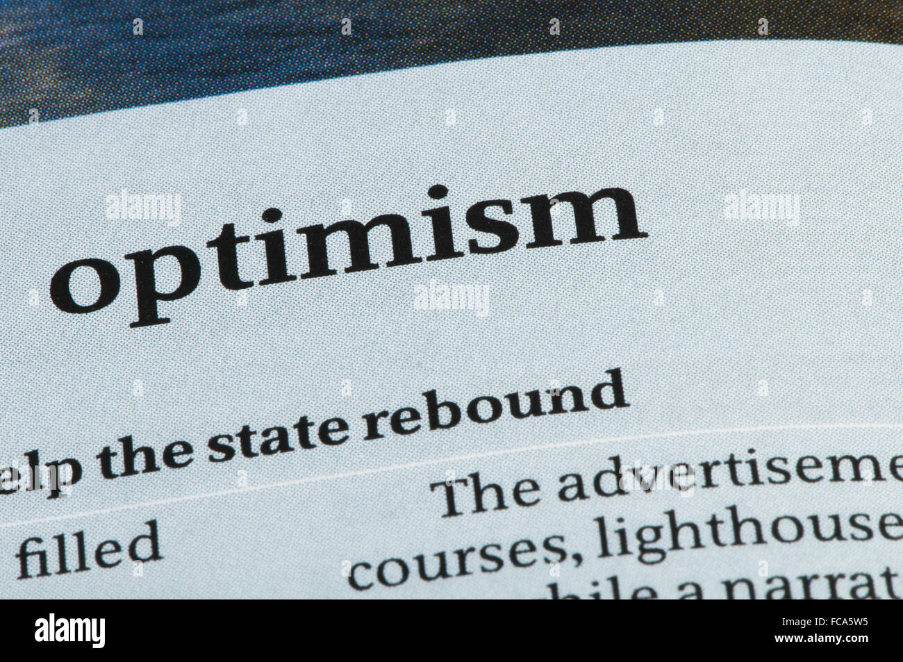 Optimism Word High Resolution Stock Photography and Images - Alamy