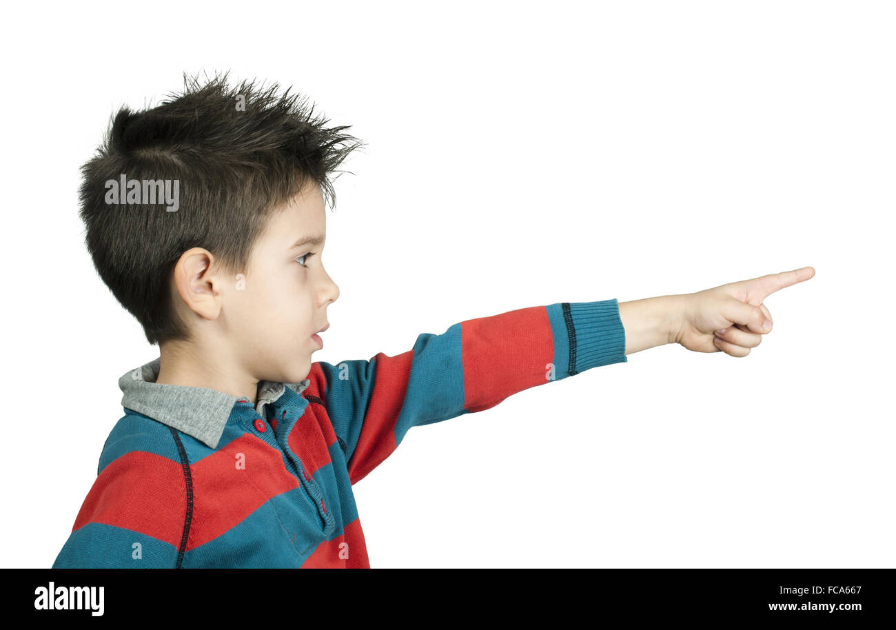 Little boy who points a finger Stock Photo - Alamy