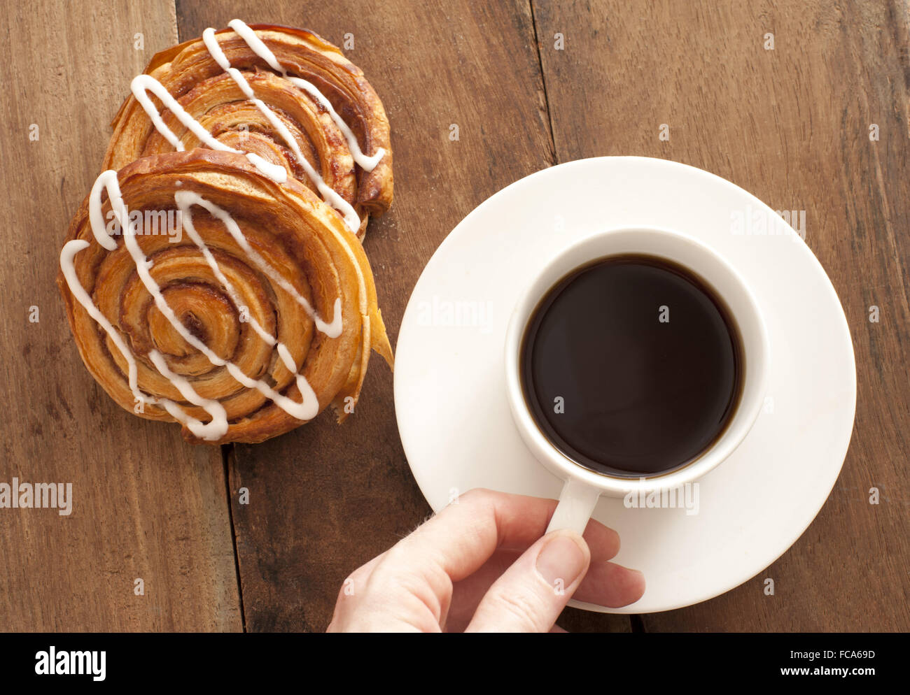 Coffee with fresh Danish pastries Stock Photo - Alamy