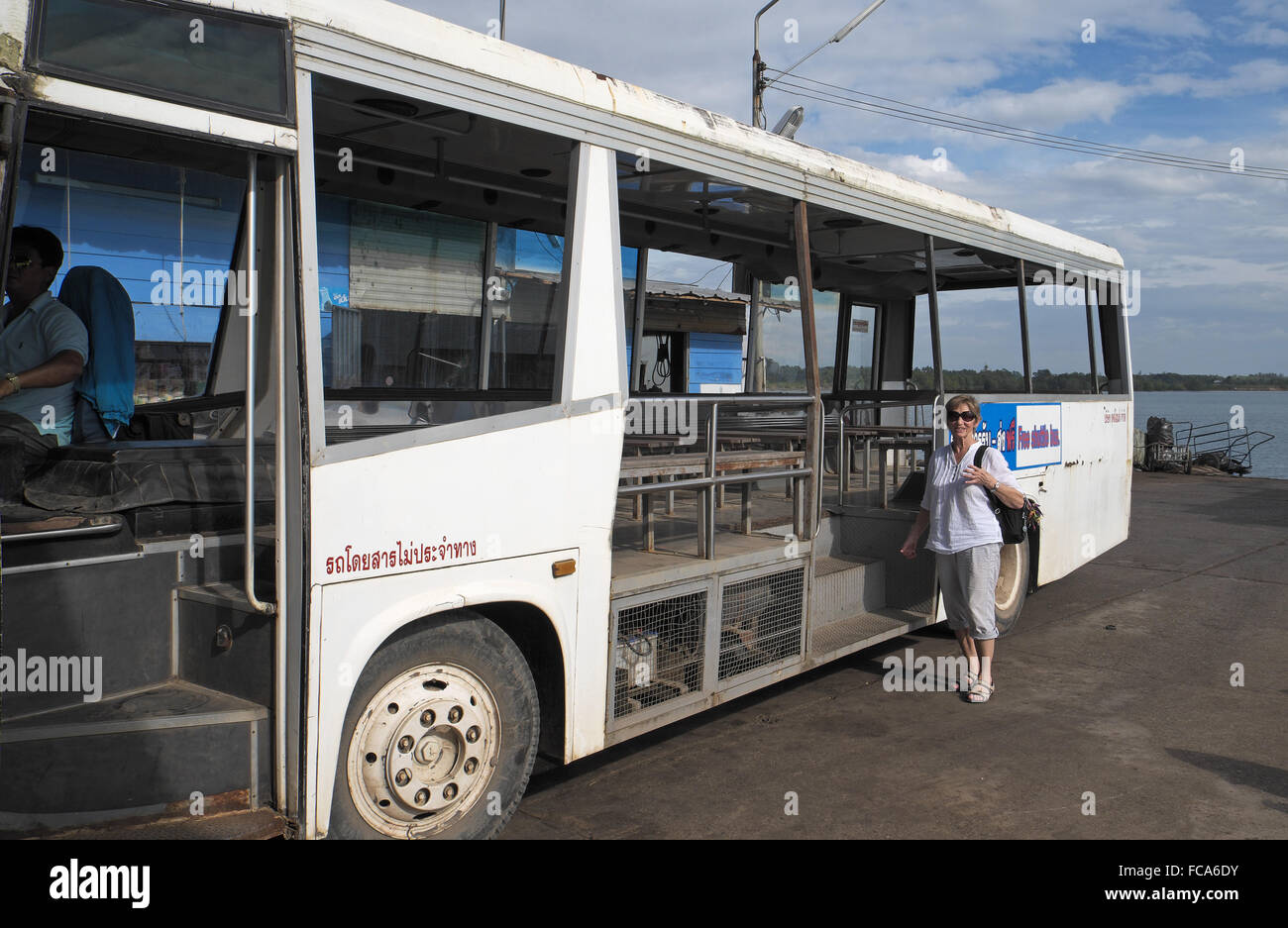 The shuttle bus between Trat Airport and Centrepoint ferry terminal for ...