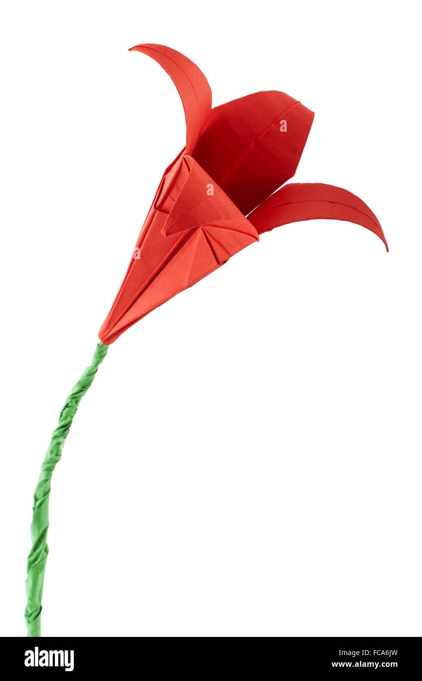 Red flower origami white isolated hi-res stock photography and images ...