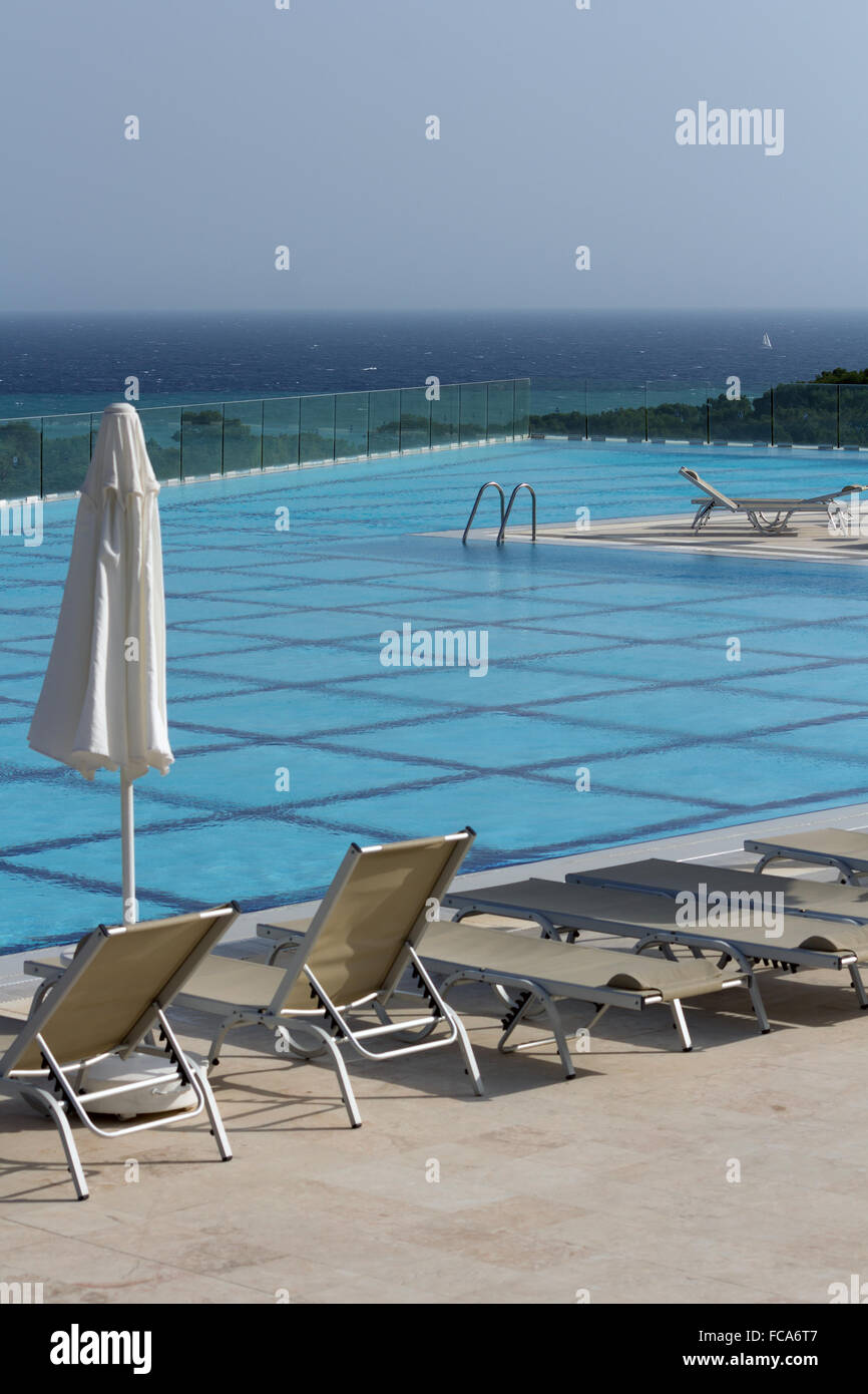 Pool with sea view Stock Photo - Alamy