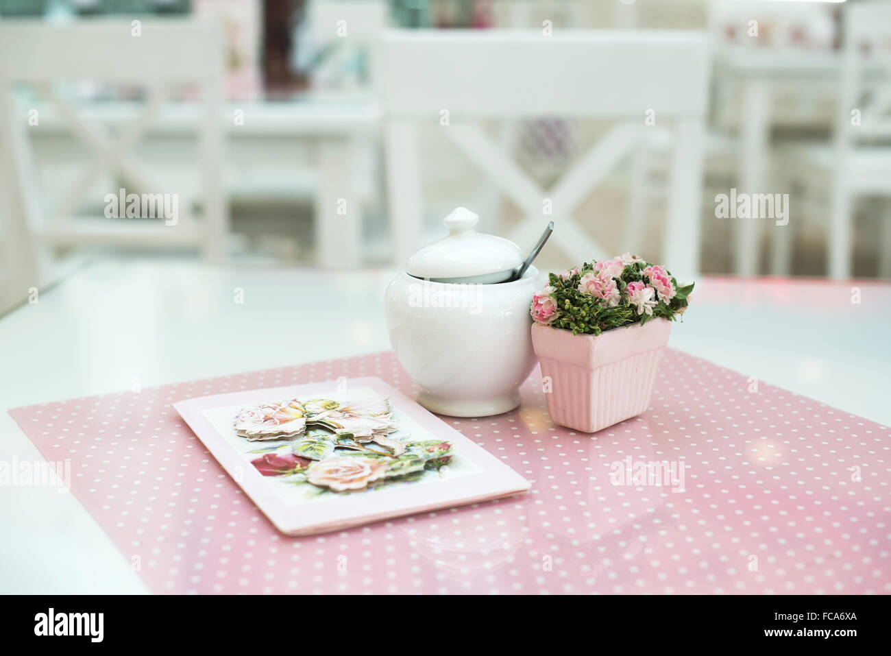 Table in confectionery Stock Photo - Alamy