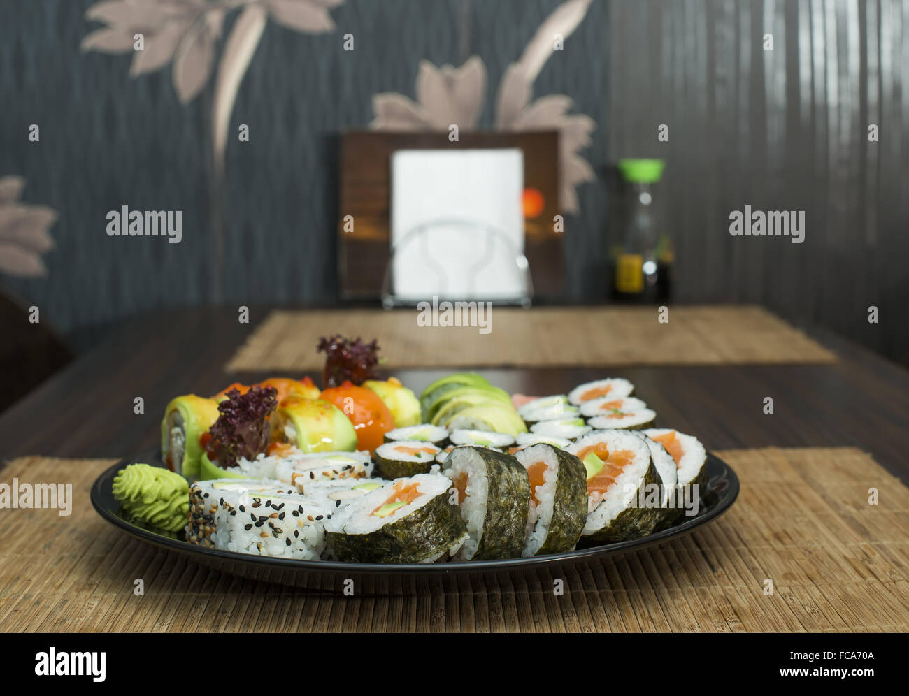 Sushi in restaurant Stock Photo - Alamy