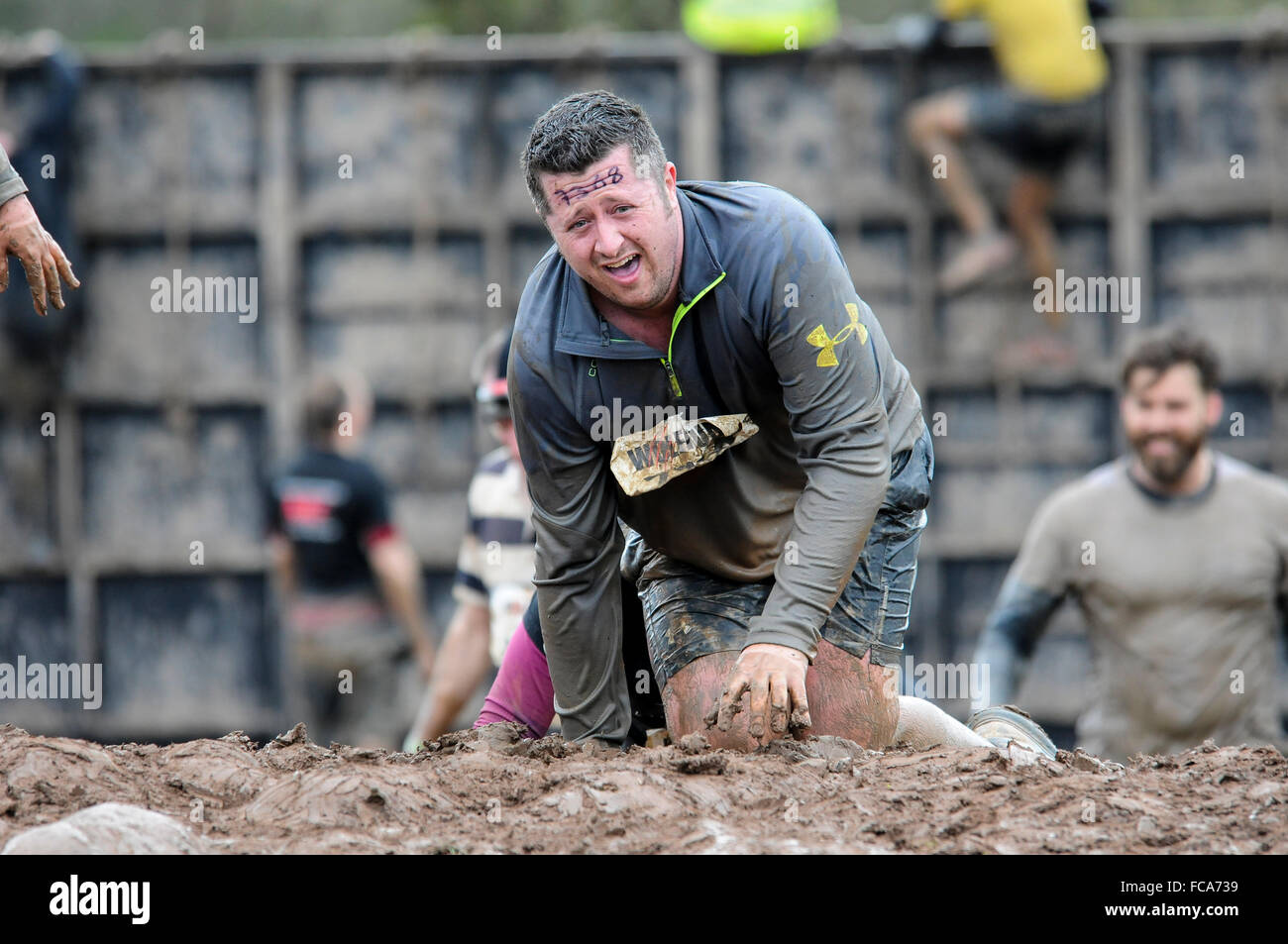 Runners at obstacle course race, UK Stock Photo - Alamy