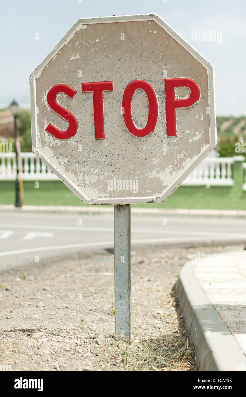 Road sign stop Stock Photo - Alamy