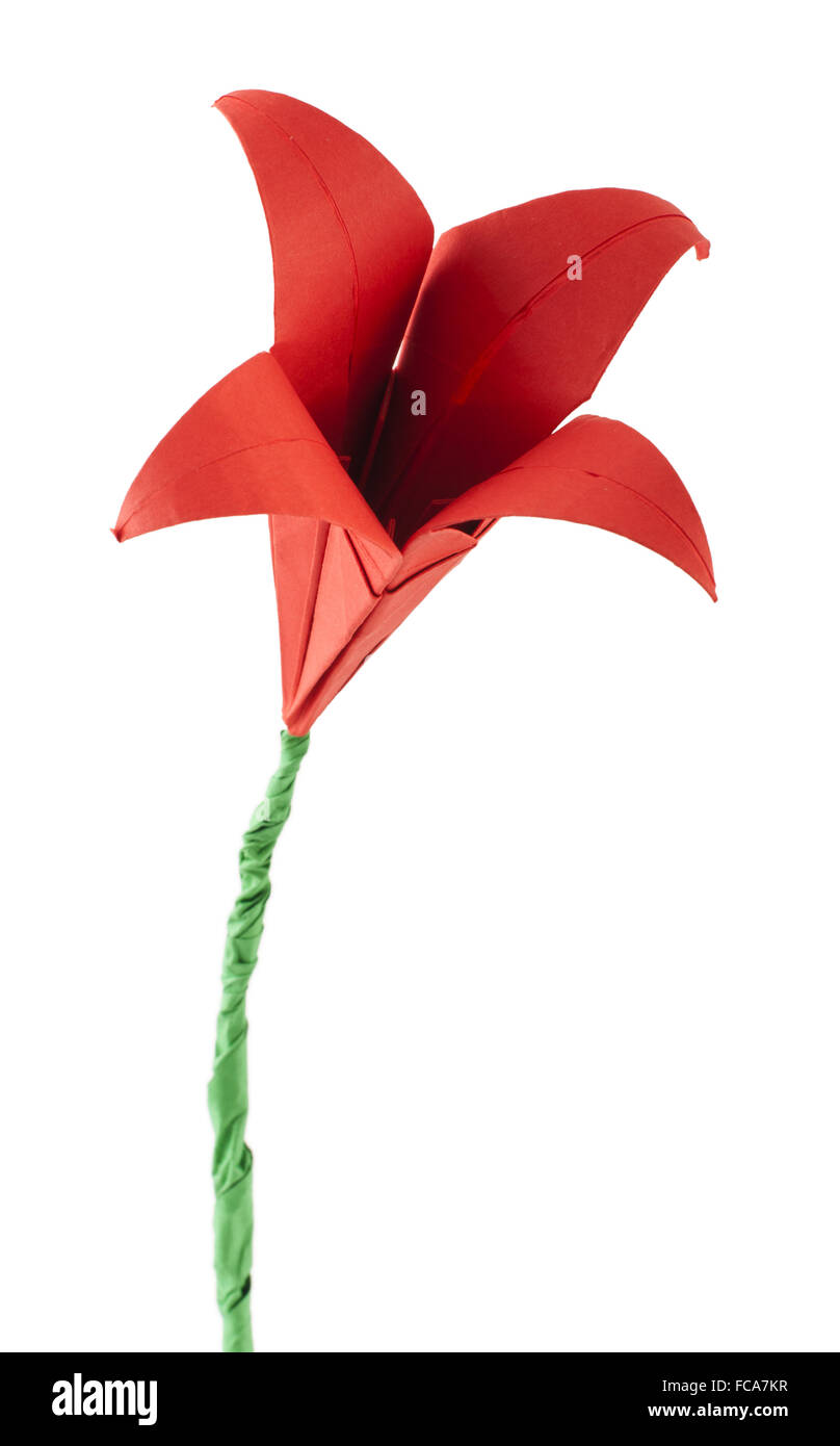 Red flower origami white isolated hi-res stock photography and images ...