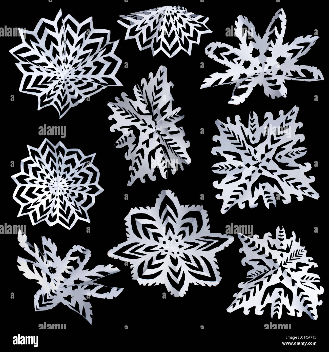 Set of isolated snowflakes Stock Photo - Alamy