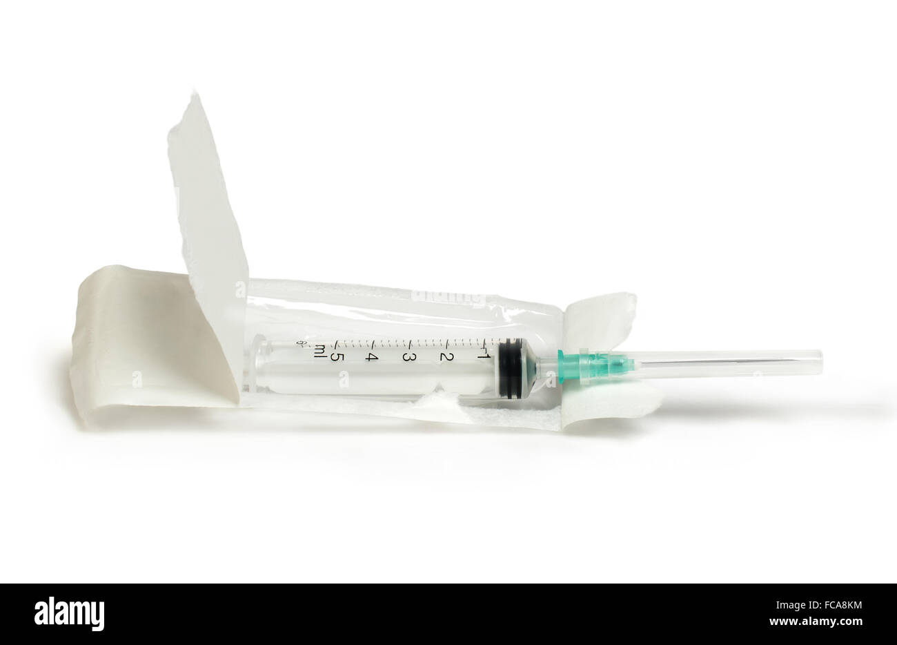 Medical syringe white isolated Stock Photo - Alamy