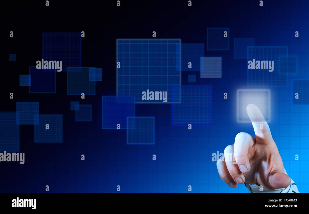 Futuristic touch screen display Stock Photo - Alamy