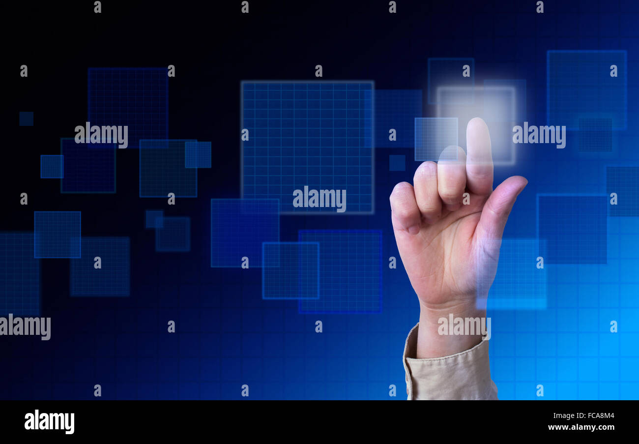 Futuristic touch screen display Stock Photo - Alamy