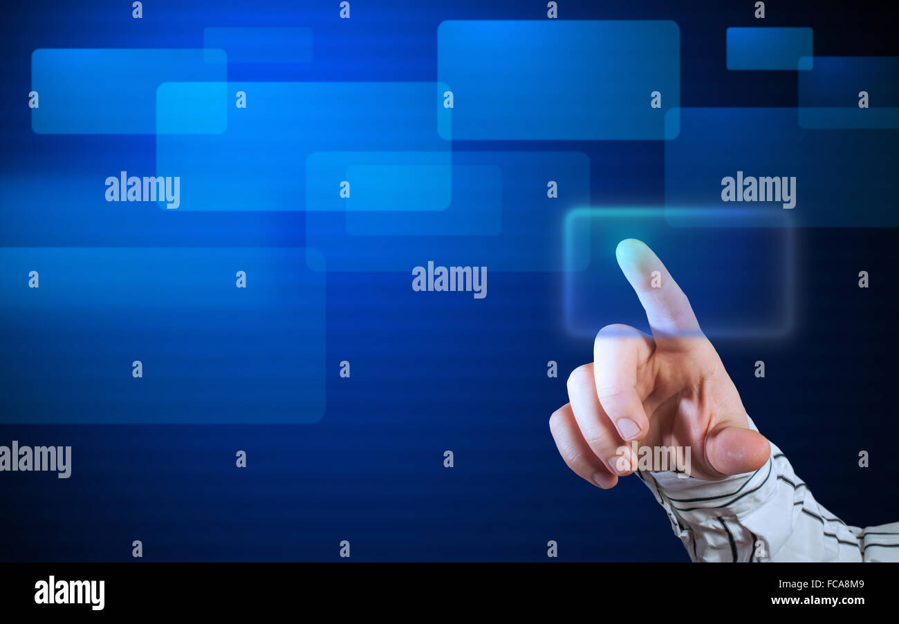 Futuristic touch screen display Stock Photo - Alamy