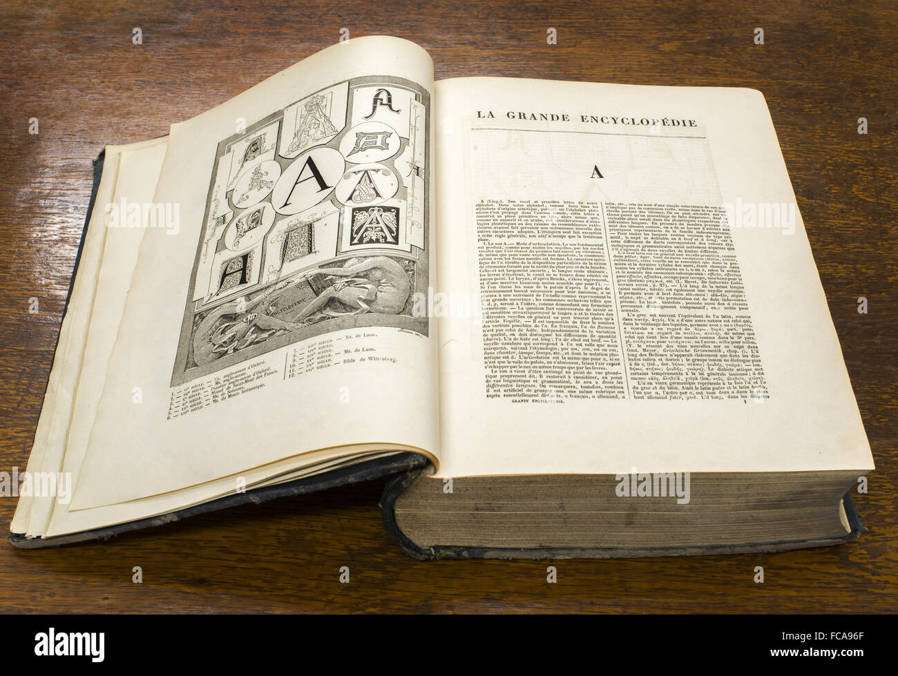 Open old book Stock Photo - Alamy