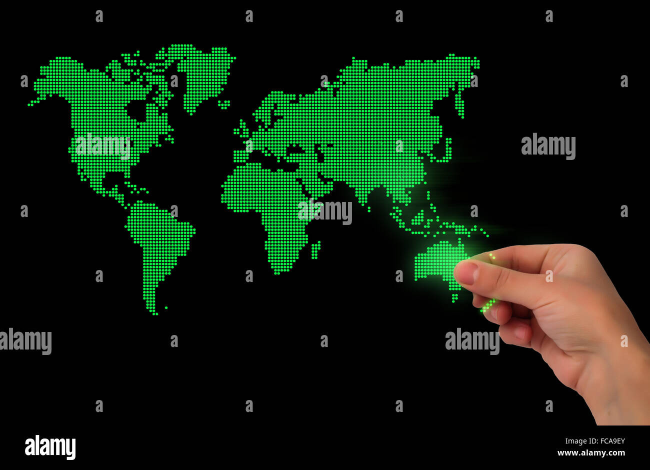 Dot World map business background Stock Photo - Alamy