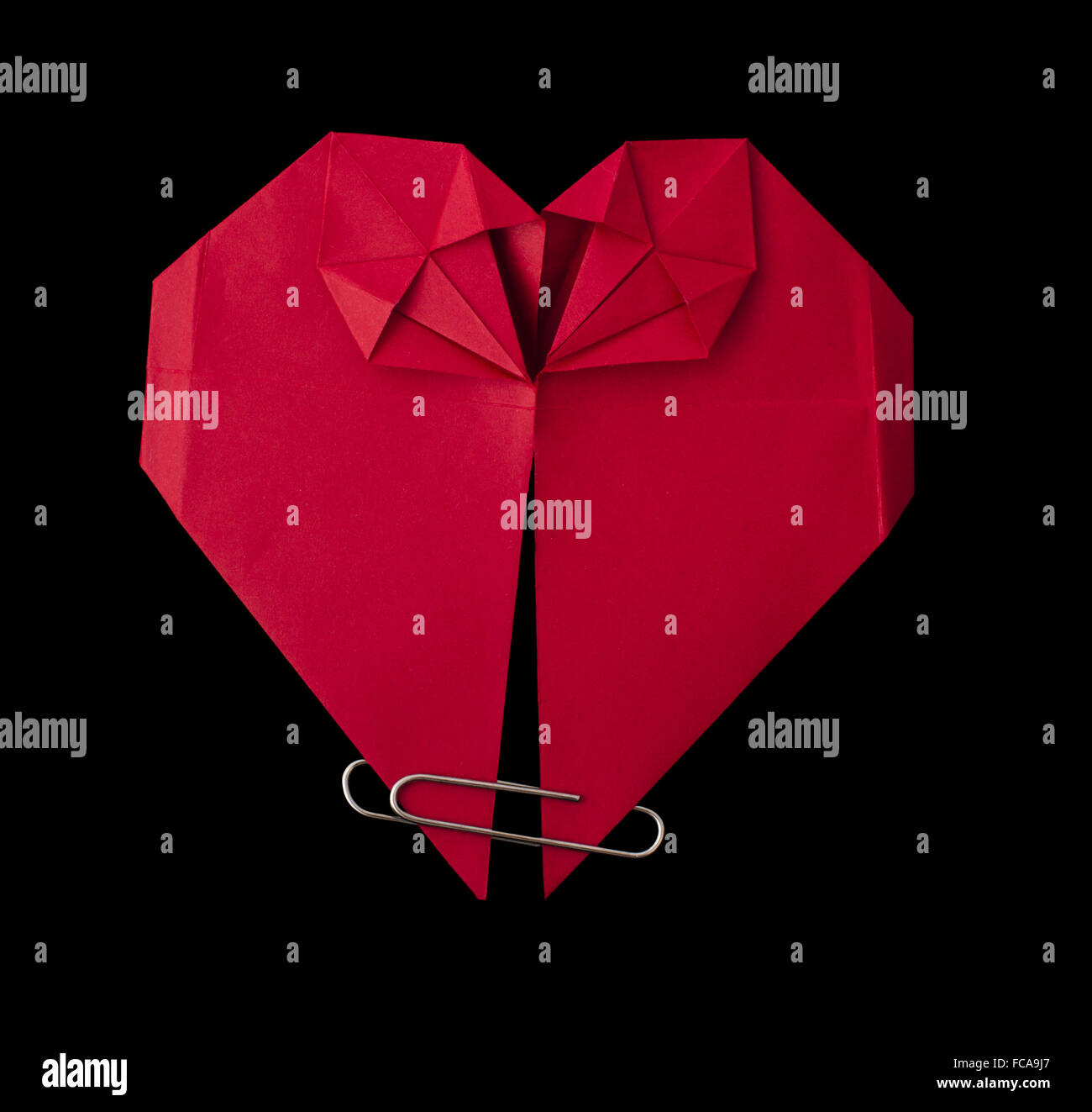 Origami red heart Stock Photo - Alamy