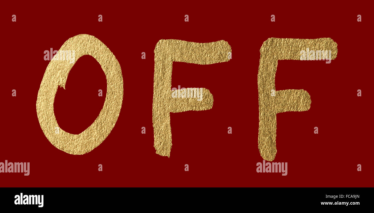 Word OFF shiny Stock Photo - Alamy