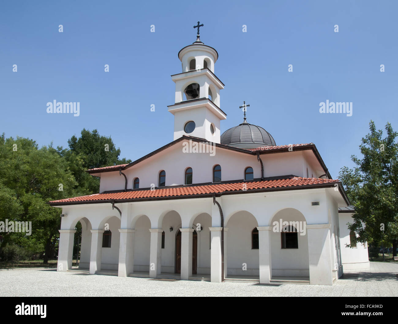 White Orthodox Church Stock Photo - Alamy