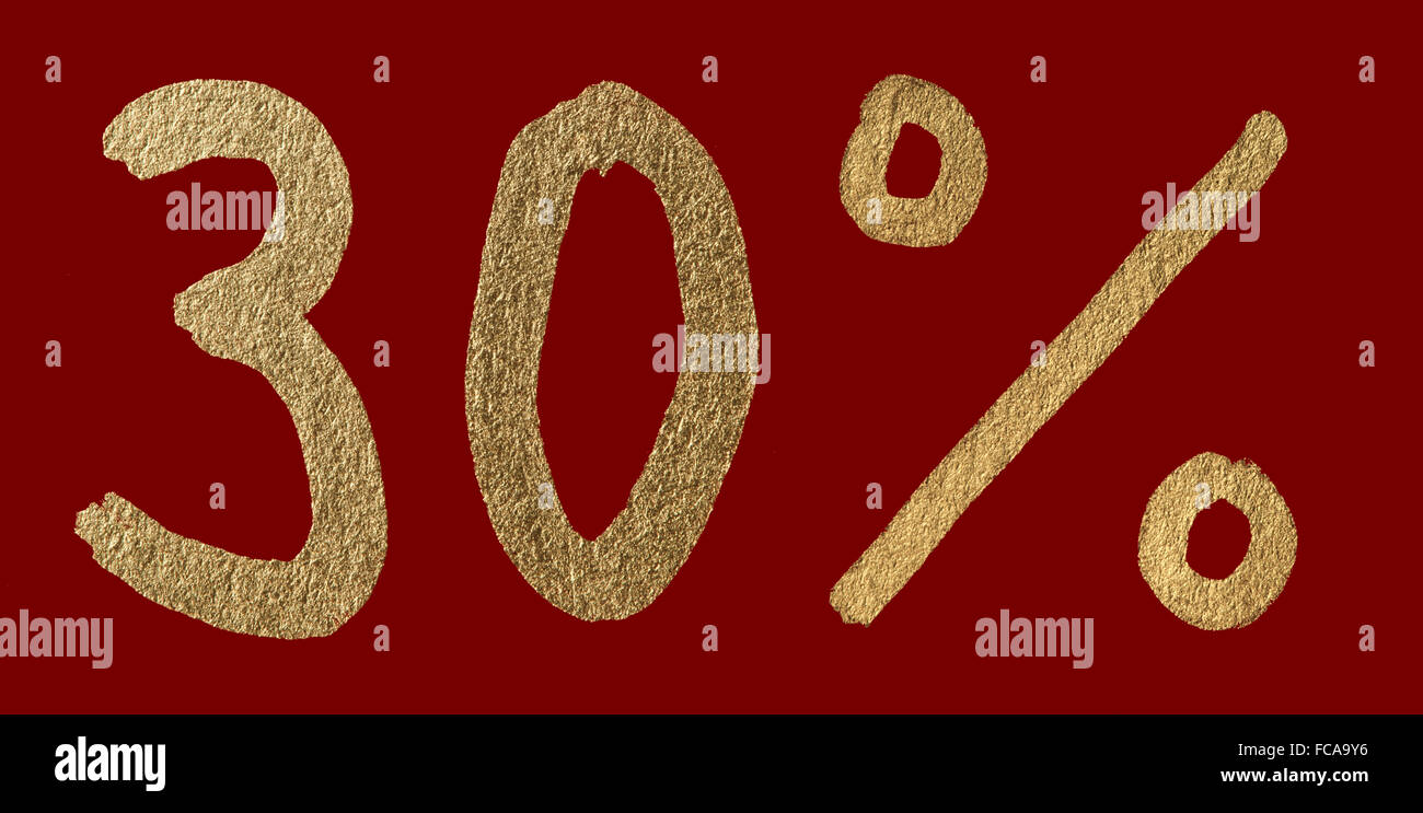 Thirty percent discount shiny digits Stock Photo - Alamy
