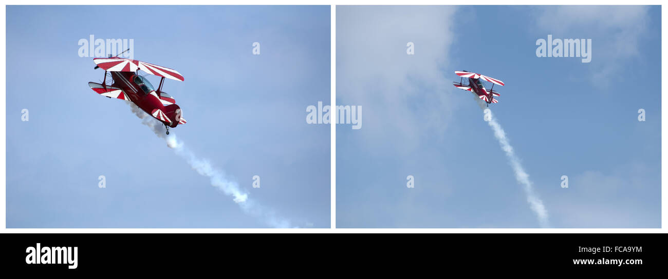 Red plane looping Stock Photo - Alamy