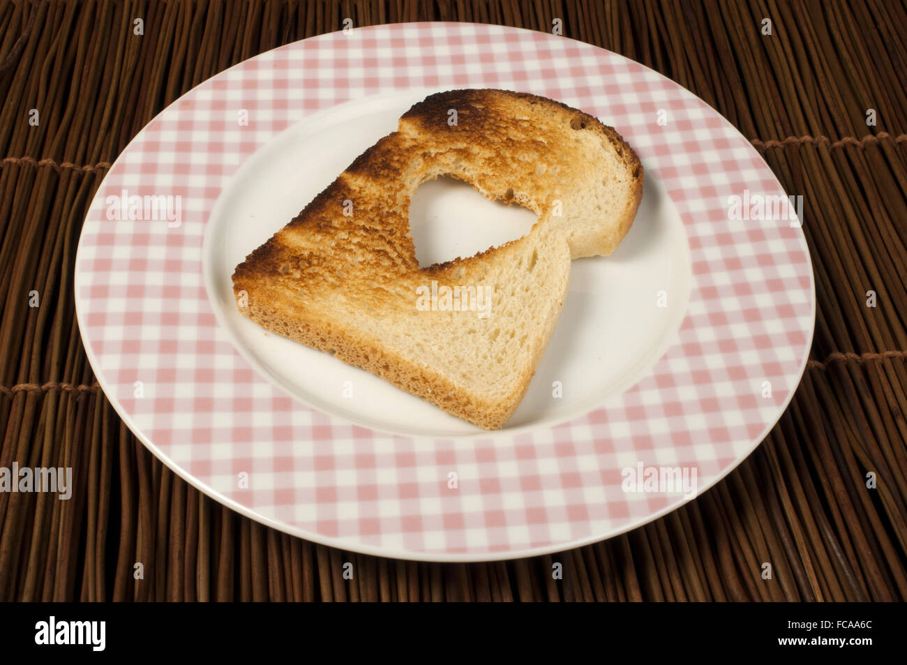 Toast with heart-shaped Stock Photo - Alamy