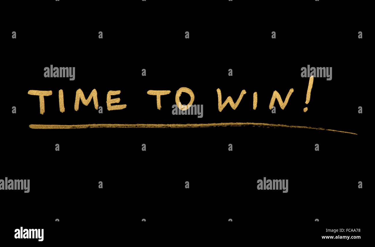 Time to win text conception Stock Photo - Alamy