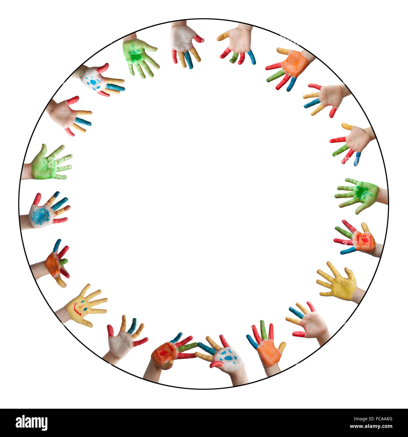 Kids with painted hands hi-res stock photography and images - Alamy