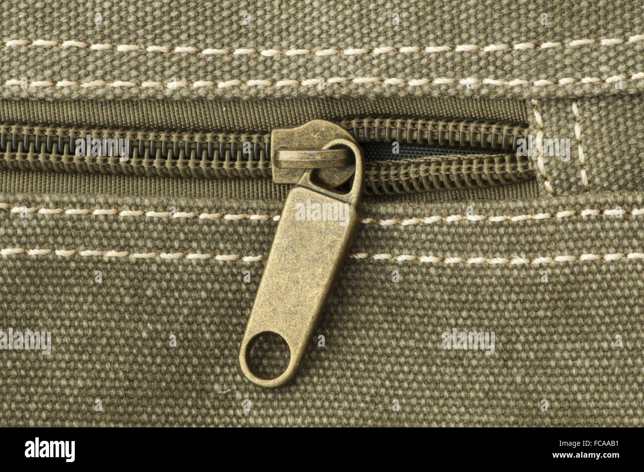 Beige zip on bag Stock Photo - Alamy