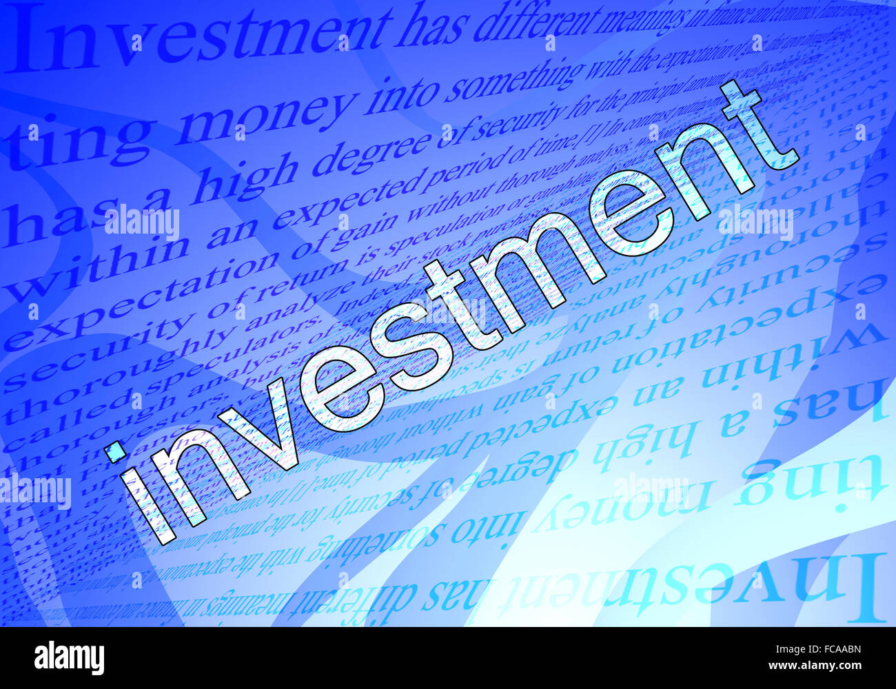 Text investment and blue background Stock Photo - Alamy