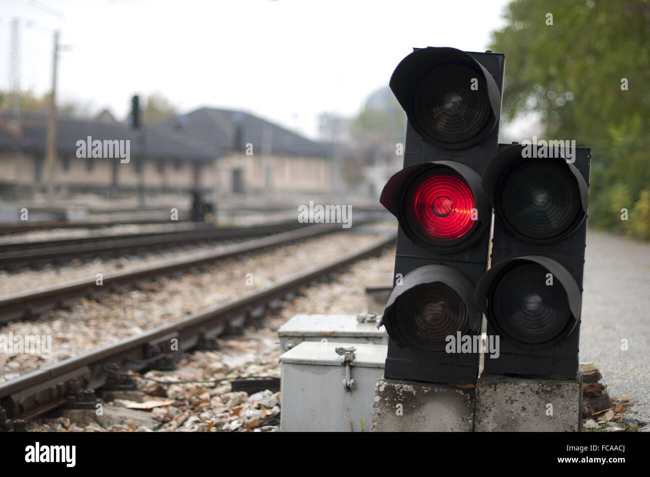 Traffic light shows red signal Stock Photo - Alamy