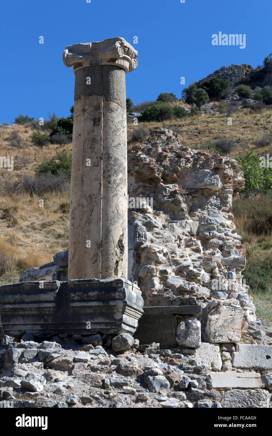 Ancient column in Ephesus Stock Photo - Alamy