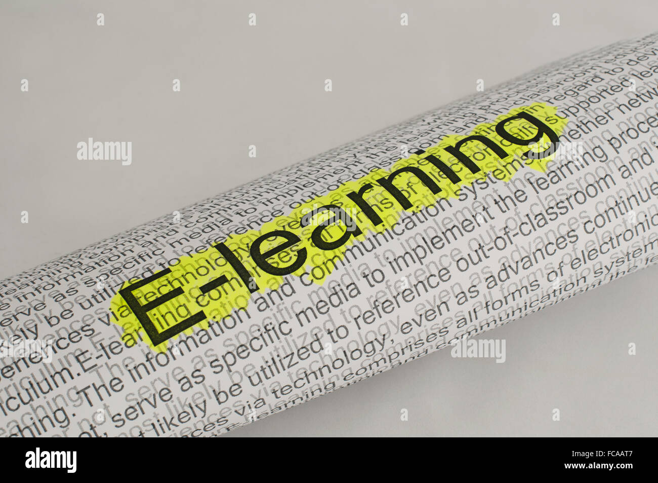 Typed text E-learning on paper Stock Photo - Alamy