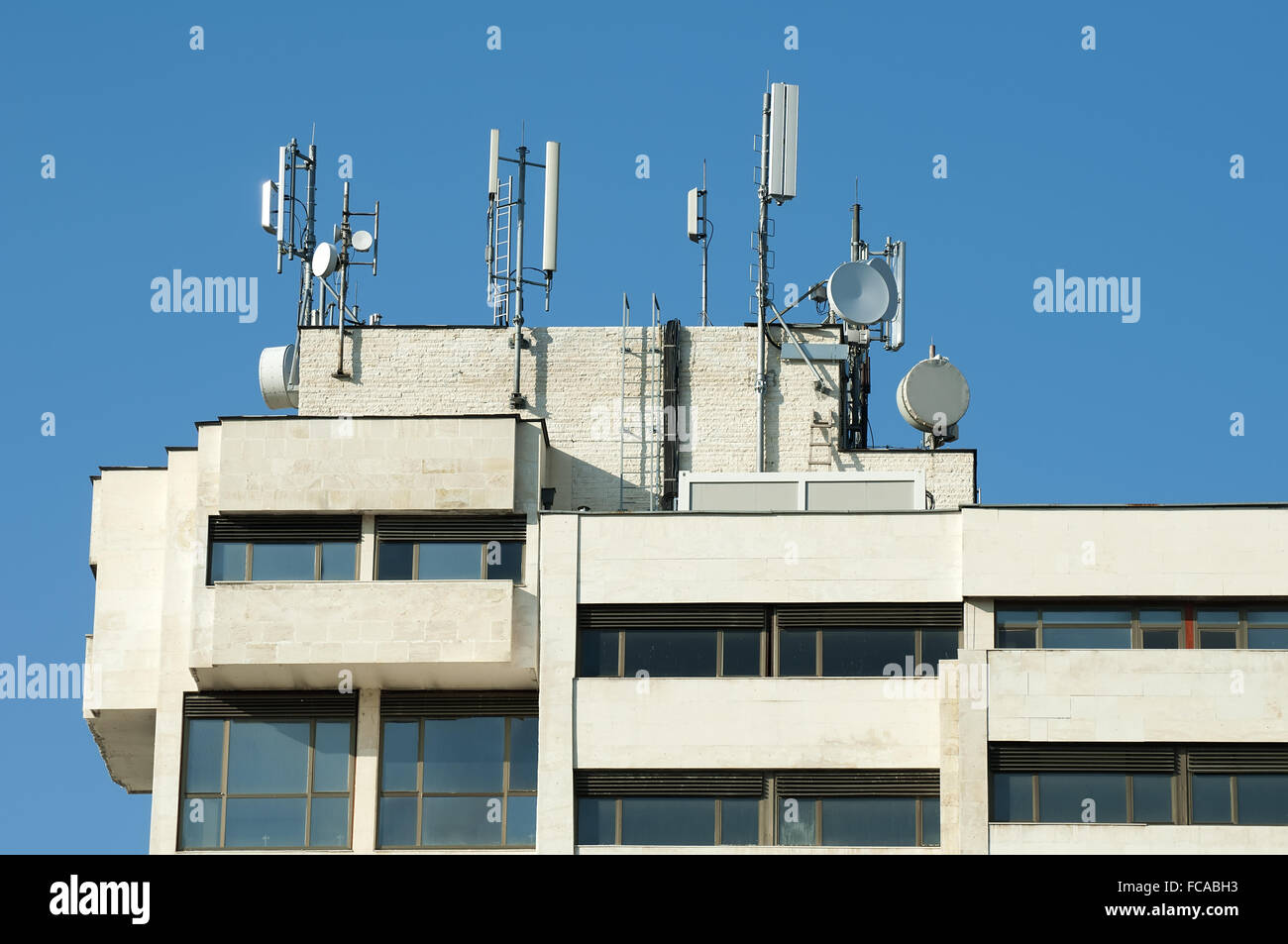 GSM transmitters on a roof Stock Photo - Alamy