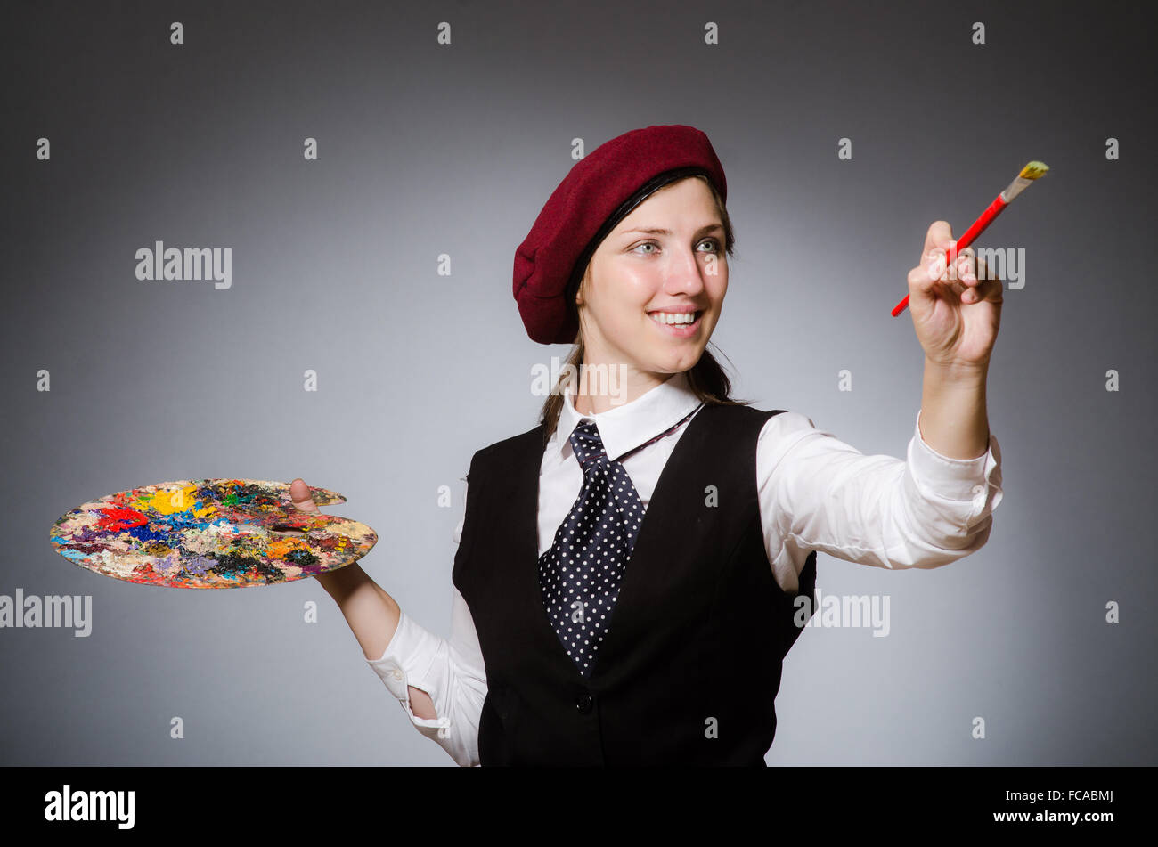 Woman artist in art concept Stock Photo - Alamy
