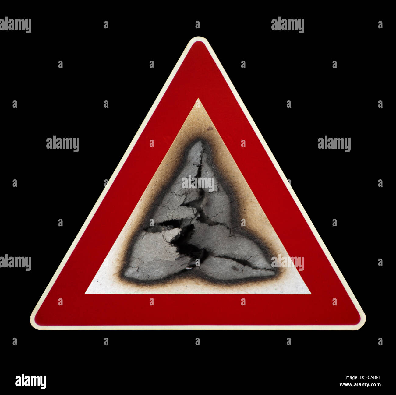 Warning sign fire hazard Stock Photo - Alamy