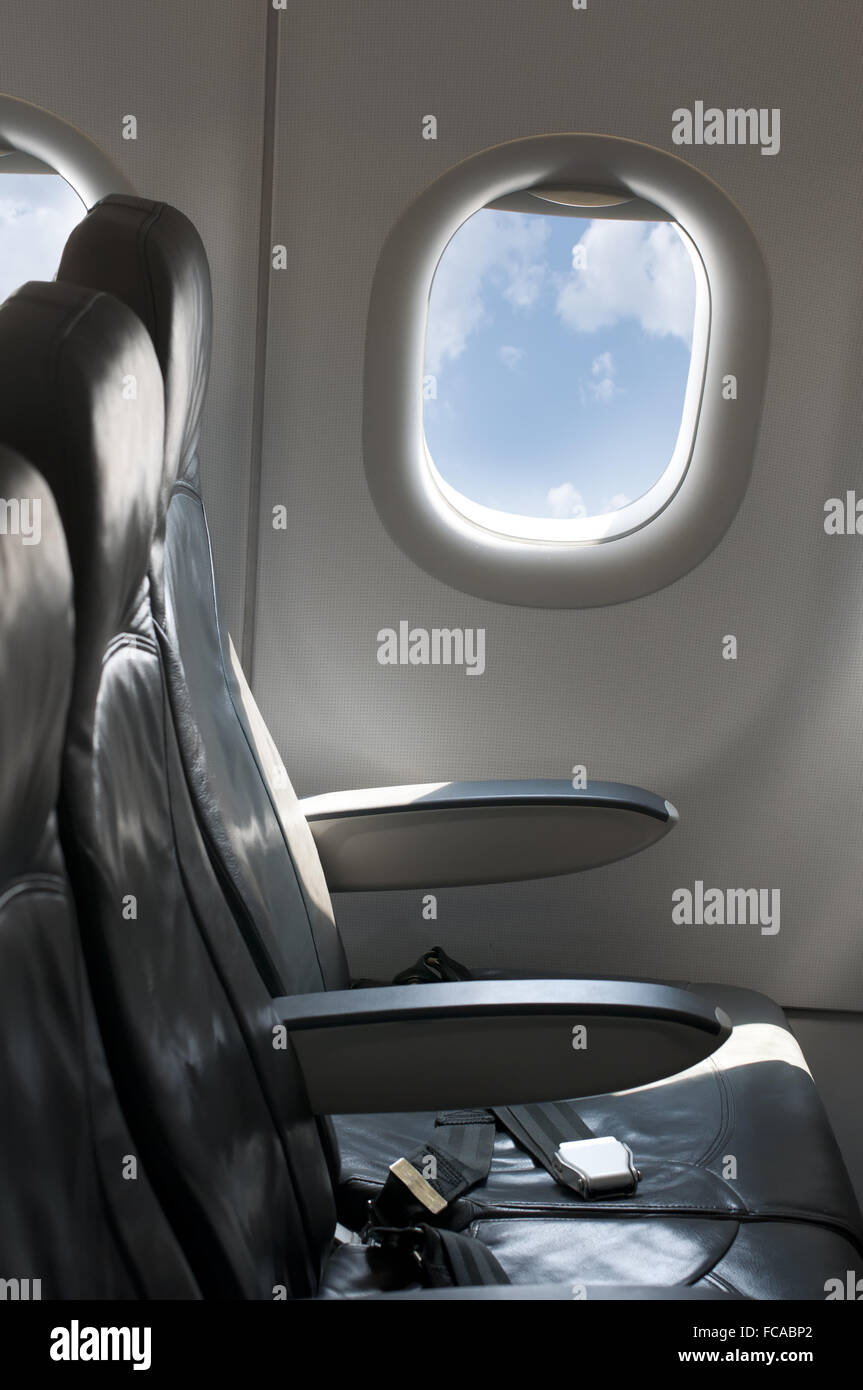 Interior an empty plane Stock Photo - Alamy