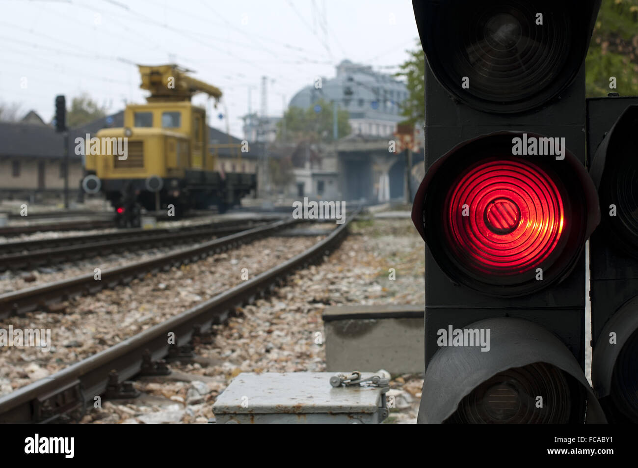 Traffic light shows red signal Stock Photo - Alamy