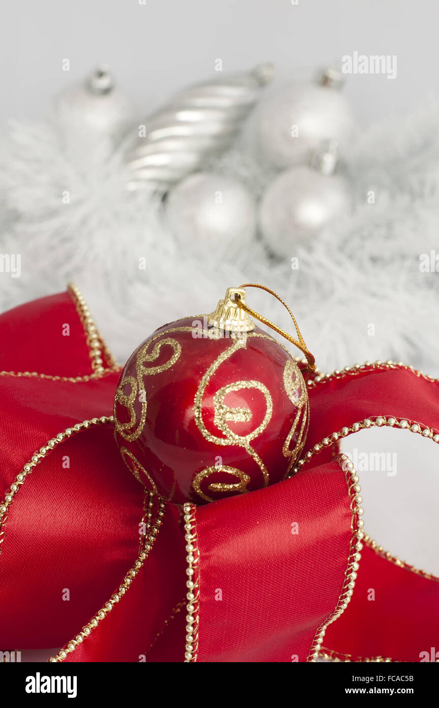 Christmas motifs with balls and chains Stock Photo - Alamy