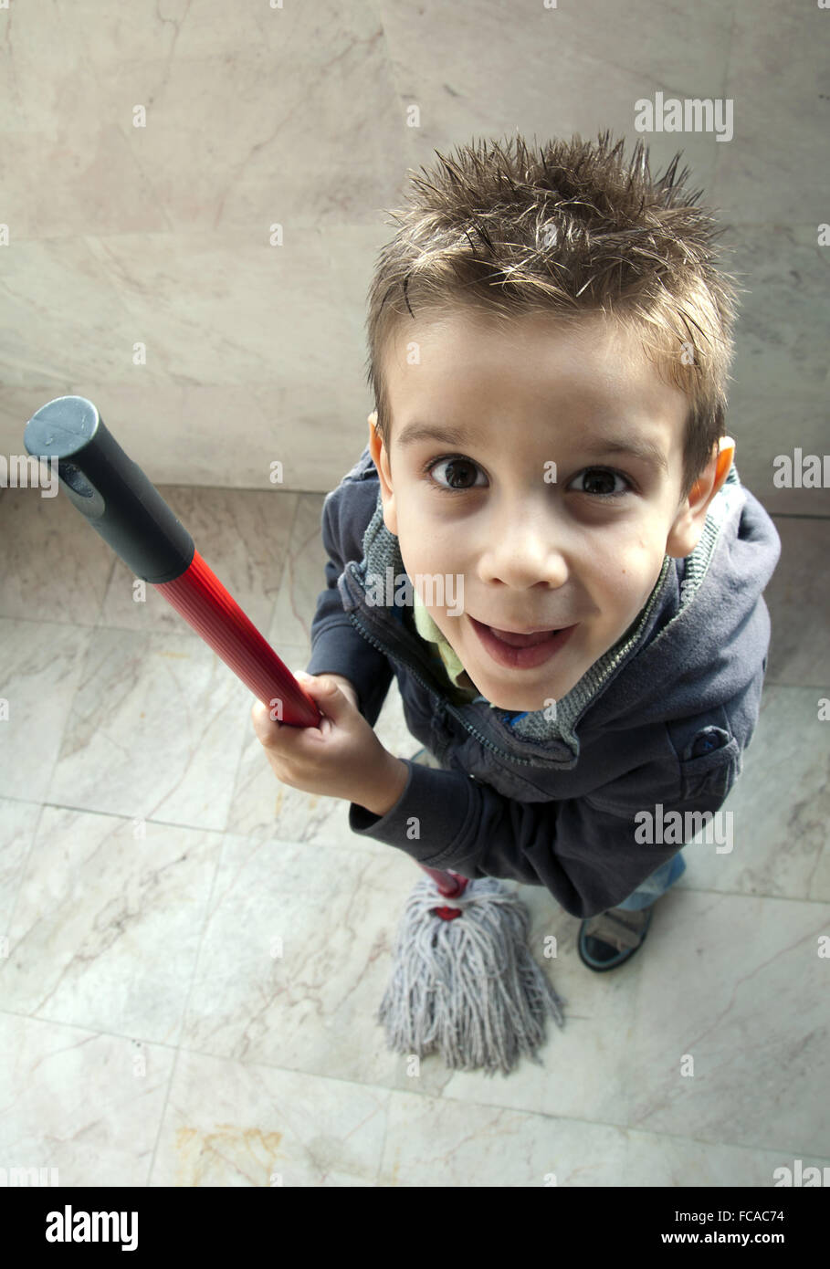 Children who clean the floor Stock Photo - Alamy