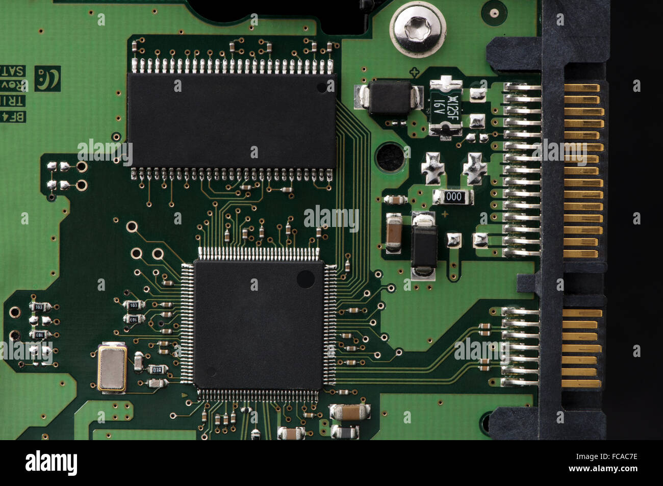 Circuit board with chips Stock Photo - Alamy