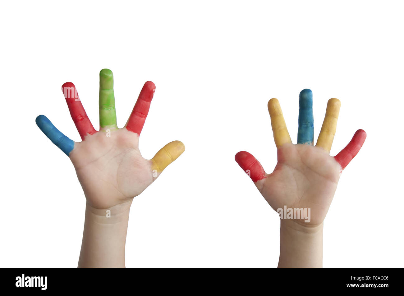 Children colored hands Stock Photo - Alamy