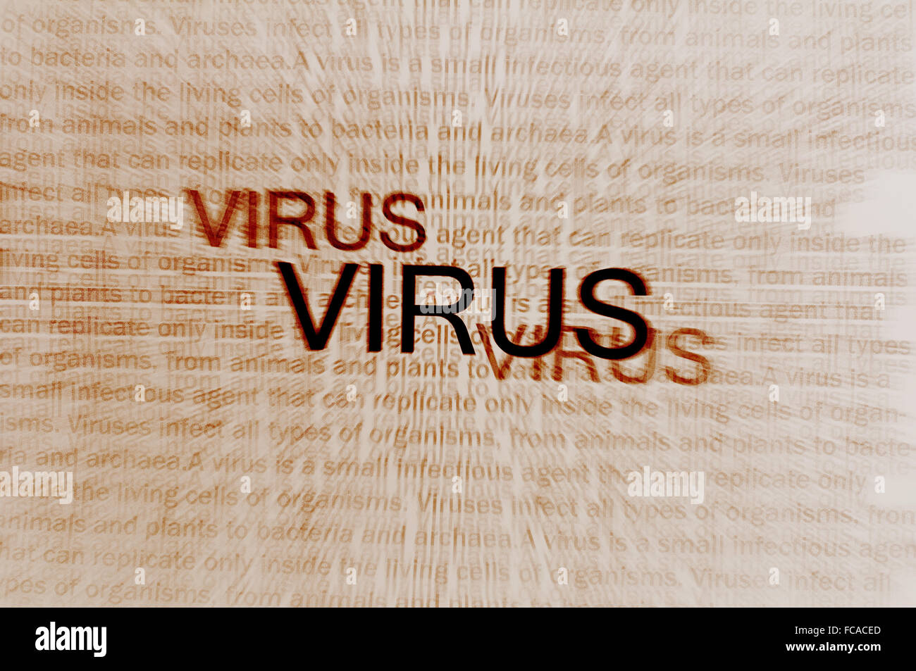Typed text Virus on paper Stock Photo - Alamy