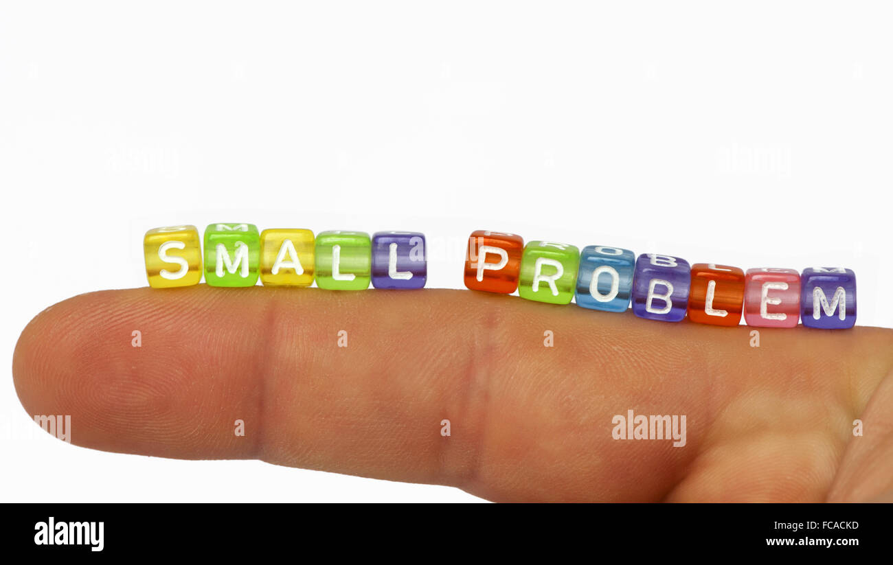 Text Small Problem on colorful cubes Stock Photo - Alamy