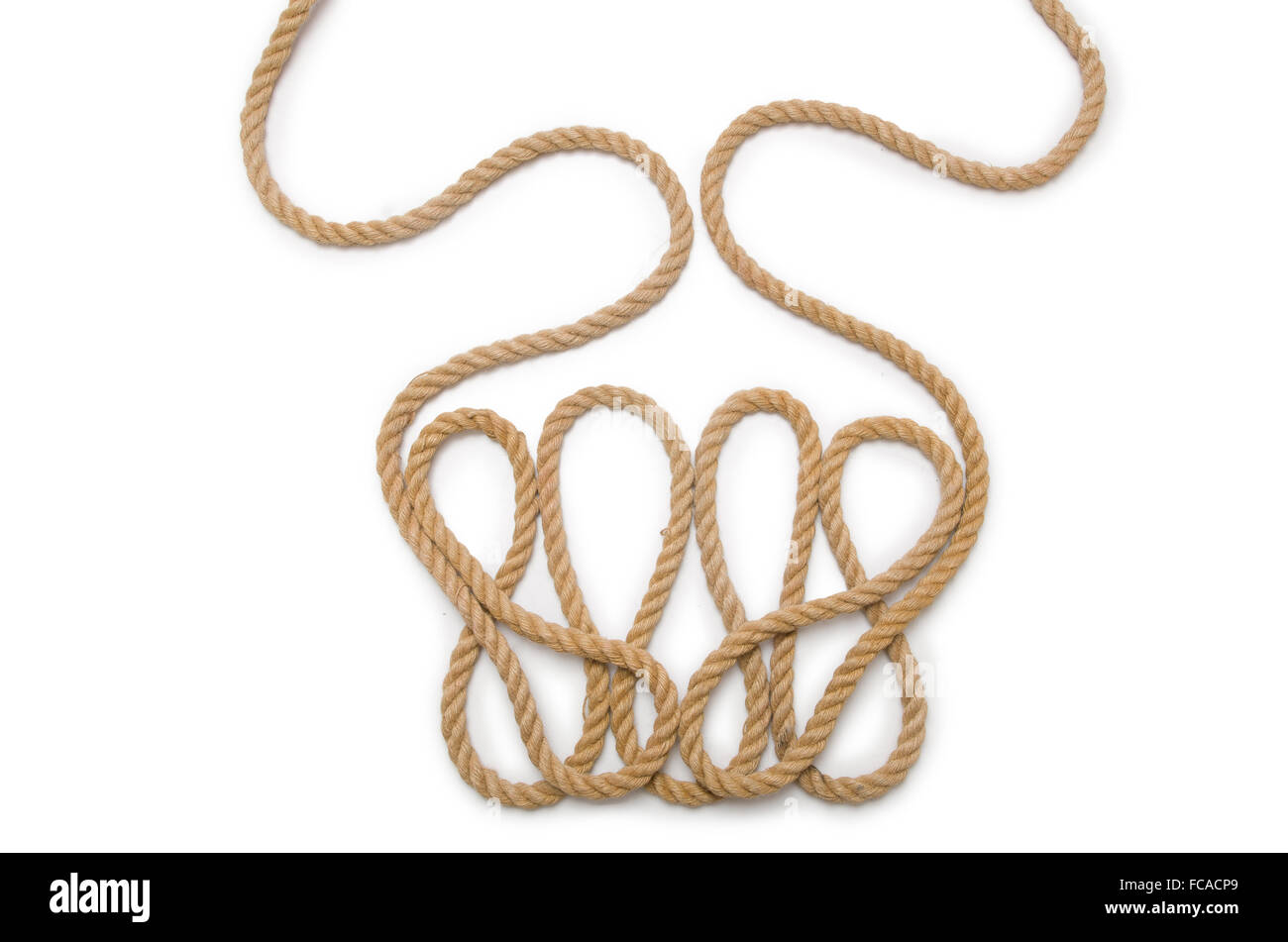 Concept with long hemp rope Stock Photo - Alamy