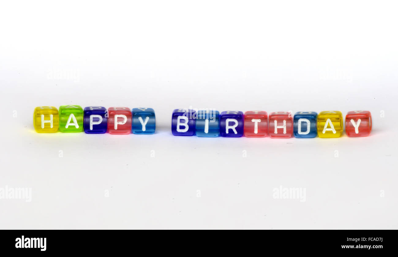 Alphabet blocks happy birthday hi-res stock photography and images - Alamy