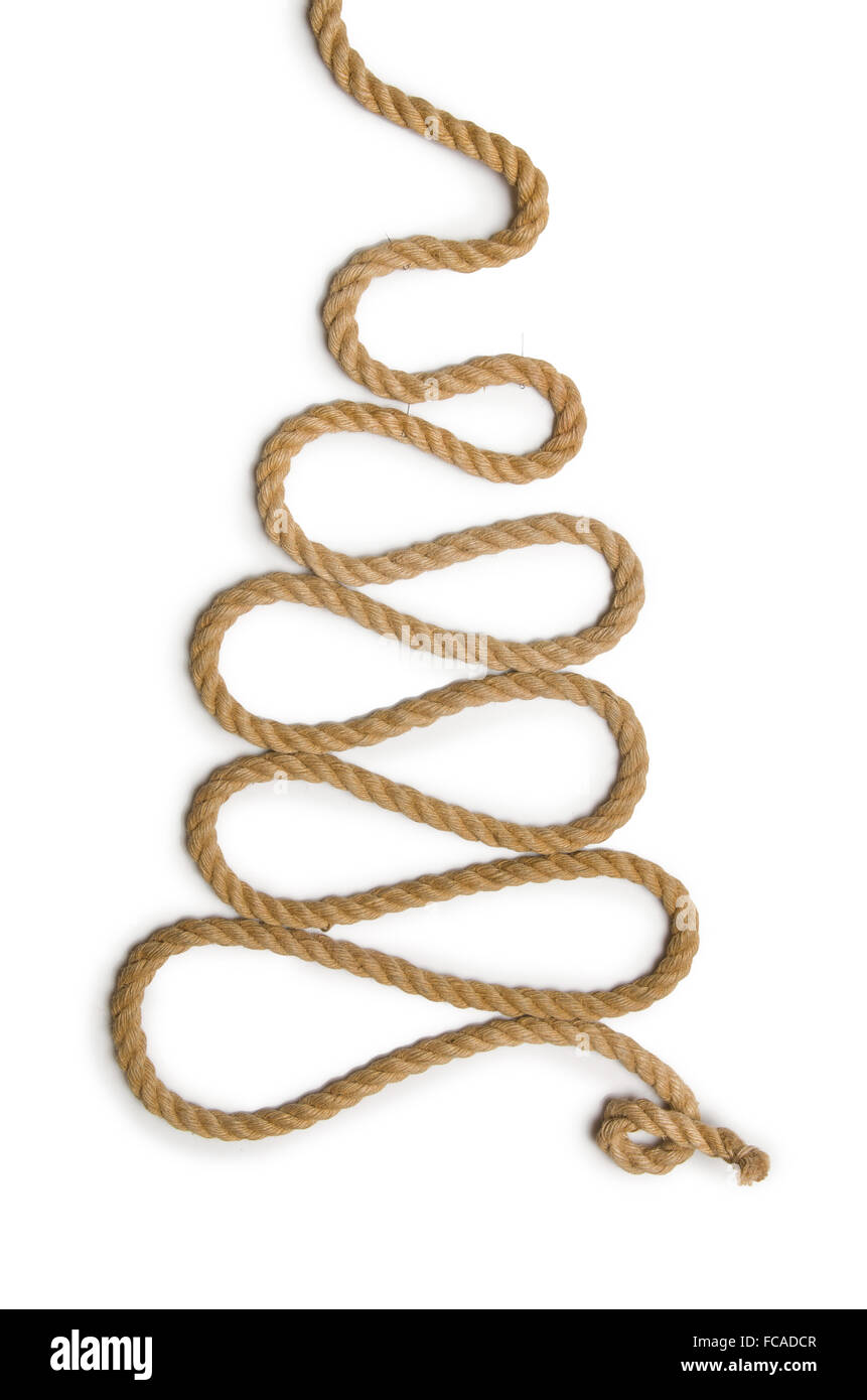 Concept with long hemp rope Stock Photo - Alamy