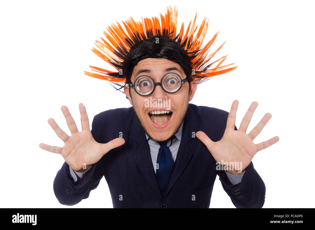 Funny man with mohawk hairstyle Stock Photo - Alamy