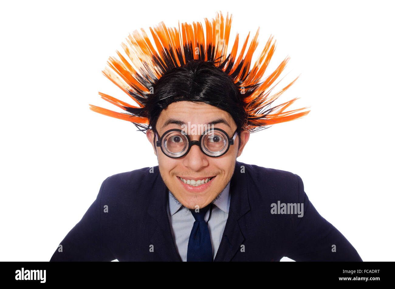 Funny man with mohawk hairstyle Stock Photo - Alamy