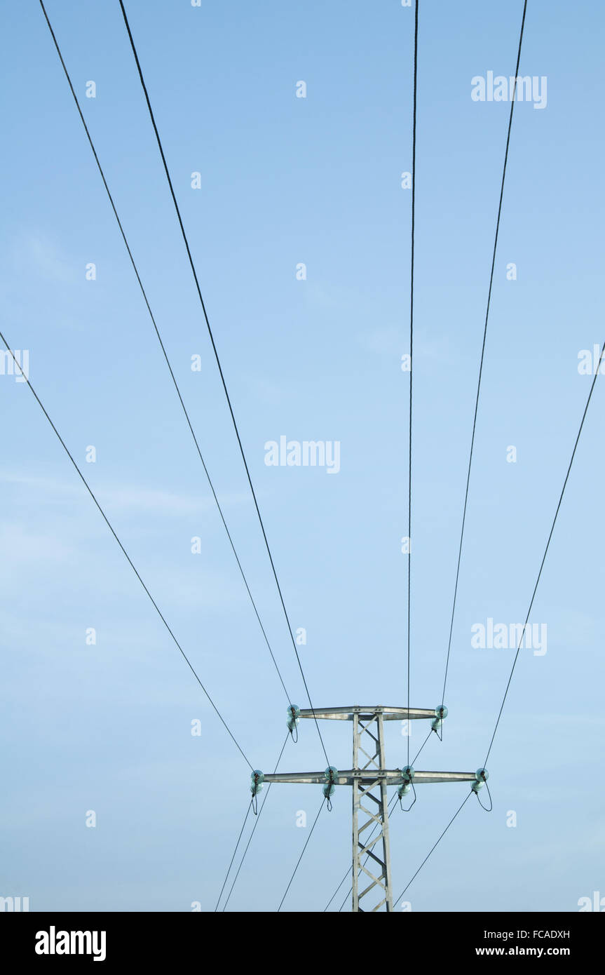 High voltage poles and wires Stock Photo - Alamy